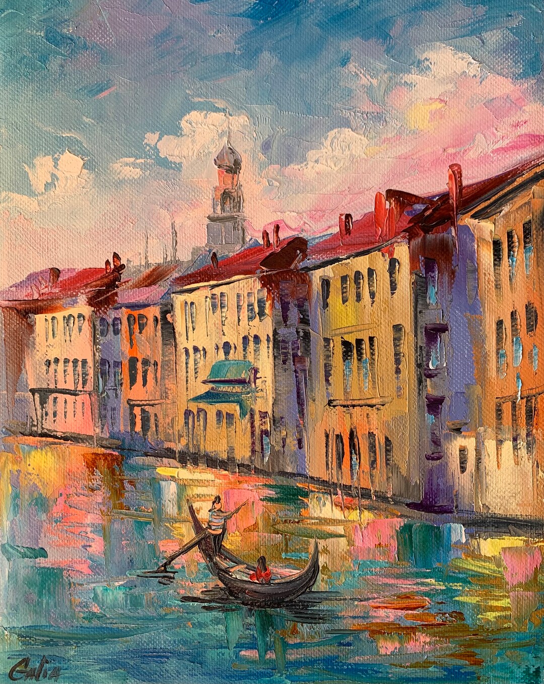 Italy Venice Original Oil Painting Wall Decor Wall Art Contemporary ...