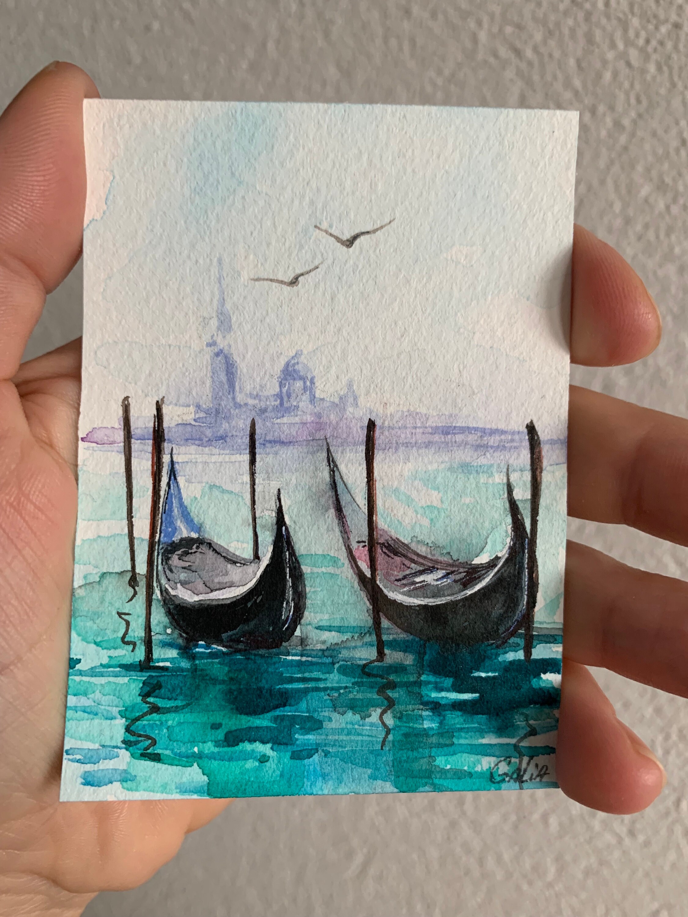 Original ACEO Painting of Venice Watercolor Painting Wall Decor ACEO ... Original ACEO Painting of Venice Watercolor Painting Wall Decor ACEO ...