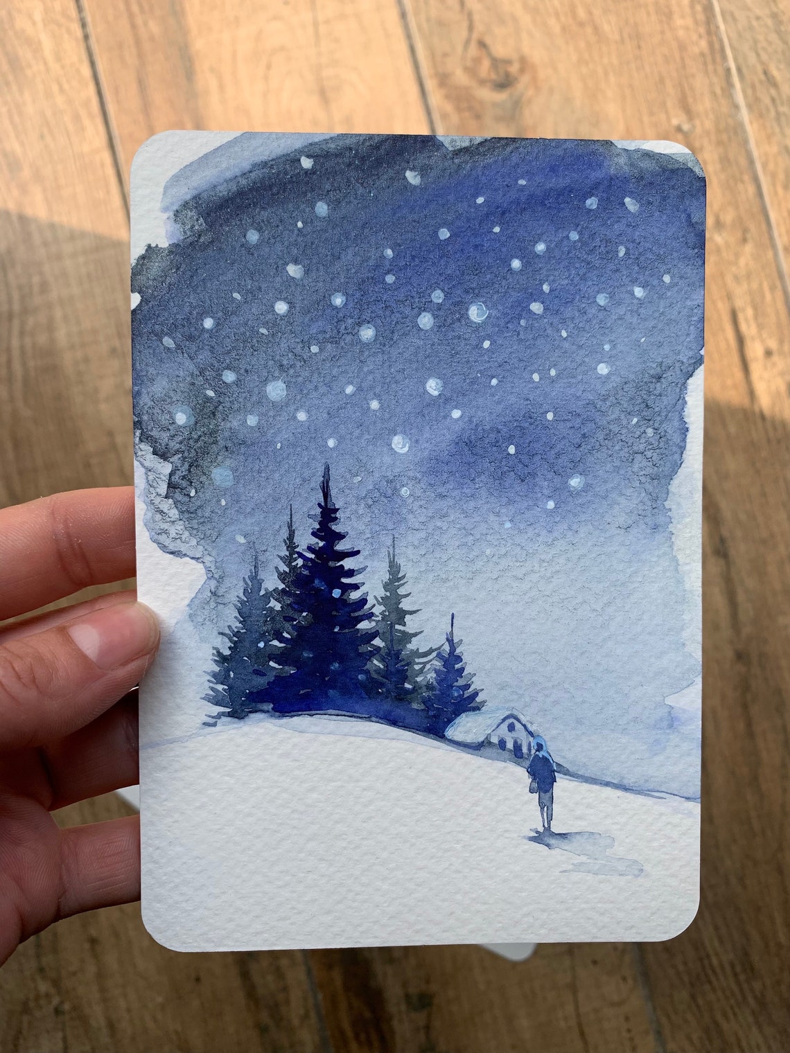 Original Watercolour Postcards Mysterious Forest Cards Gift Postcards ...