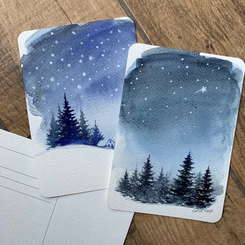 Watercolor Postcards - Etsy