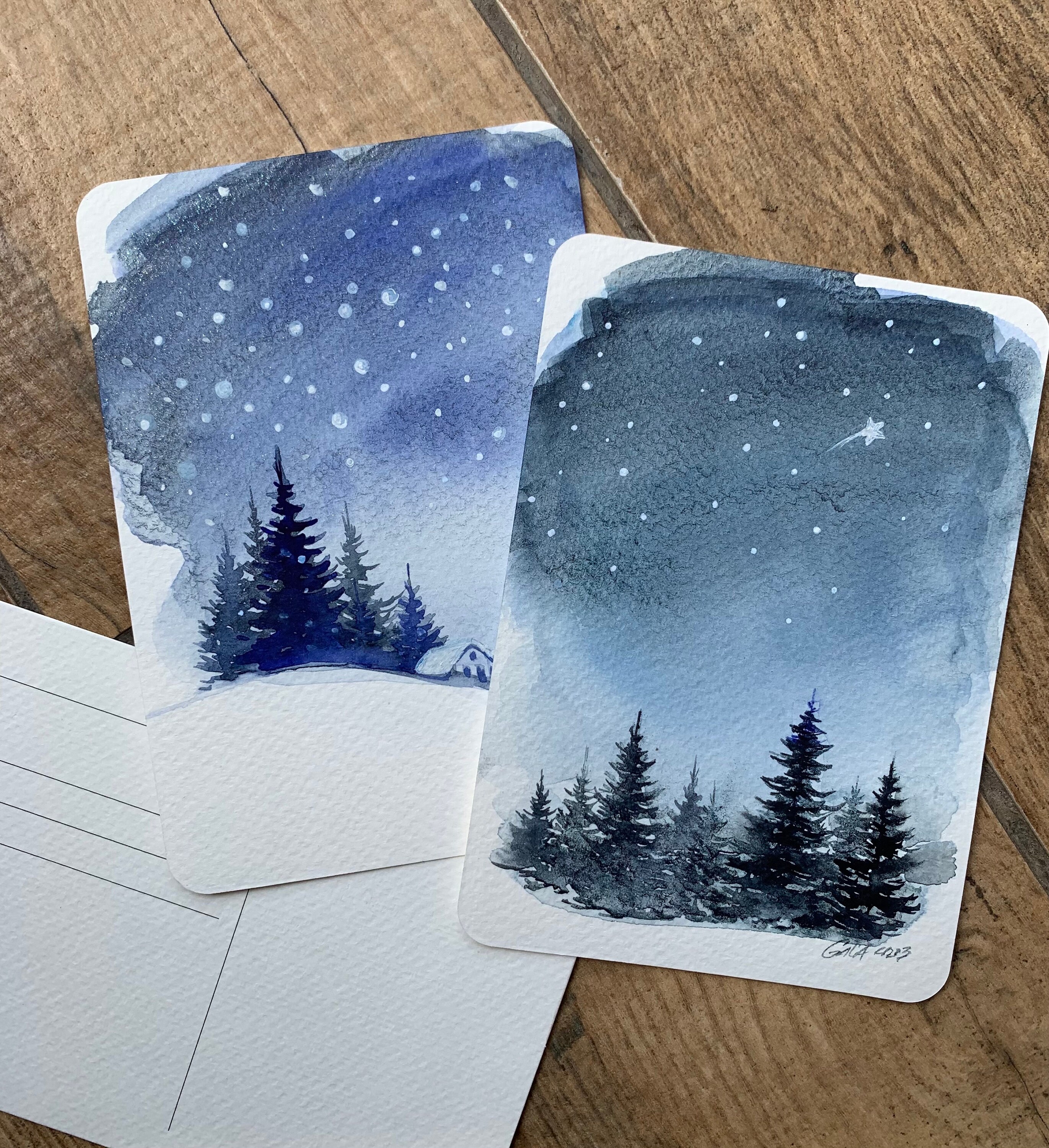Original Watercolour Postcards Mysterious Forest Cards Gift Postcards ...