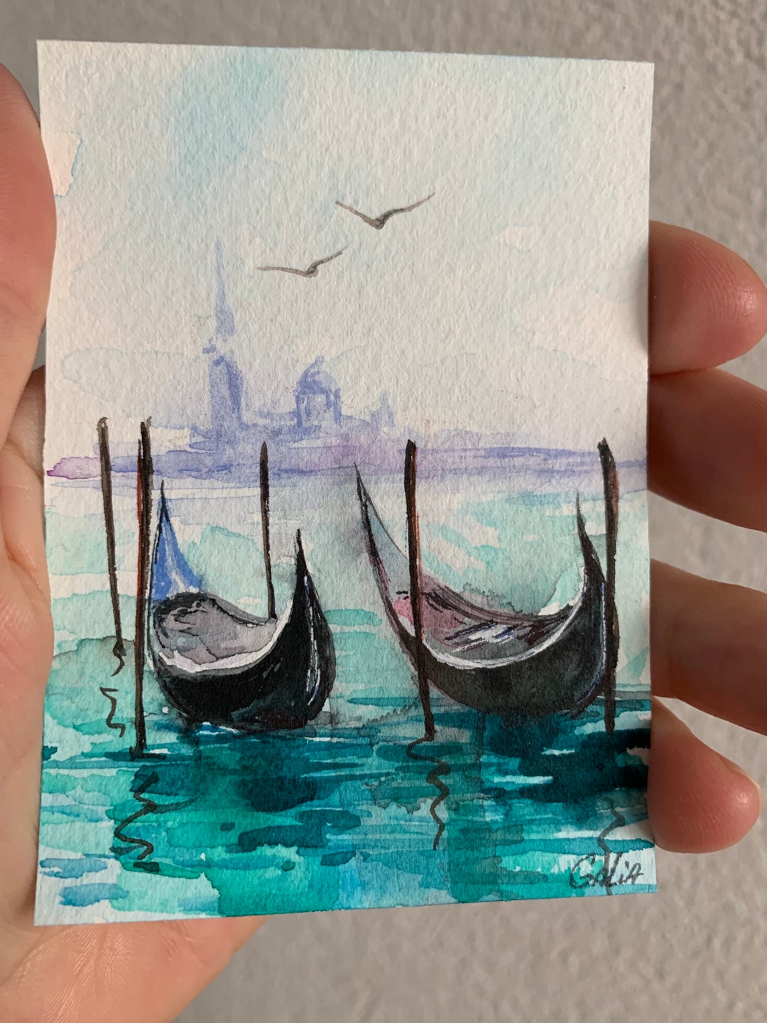 Original ACEO Painting of Venice Watercolor Painting Wall Decor ACEO ...