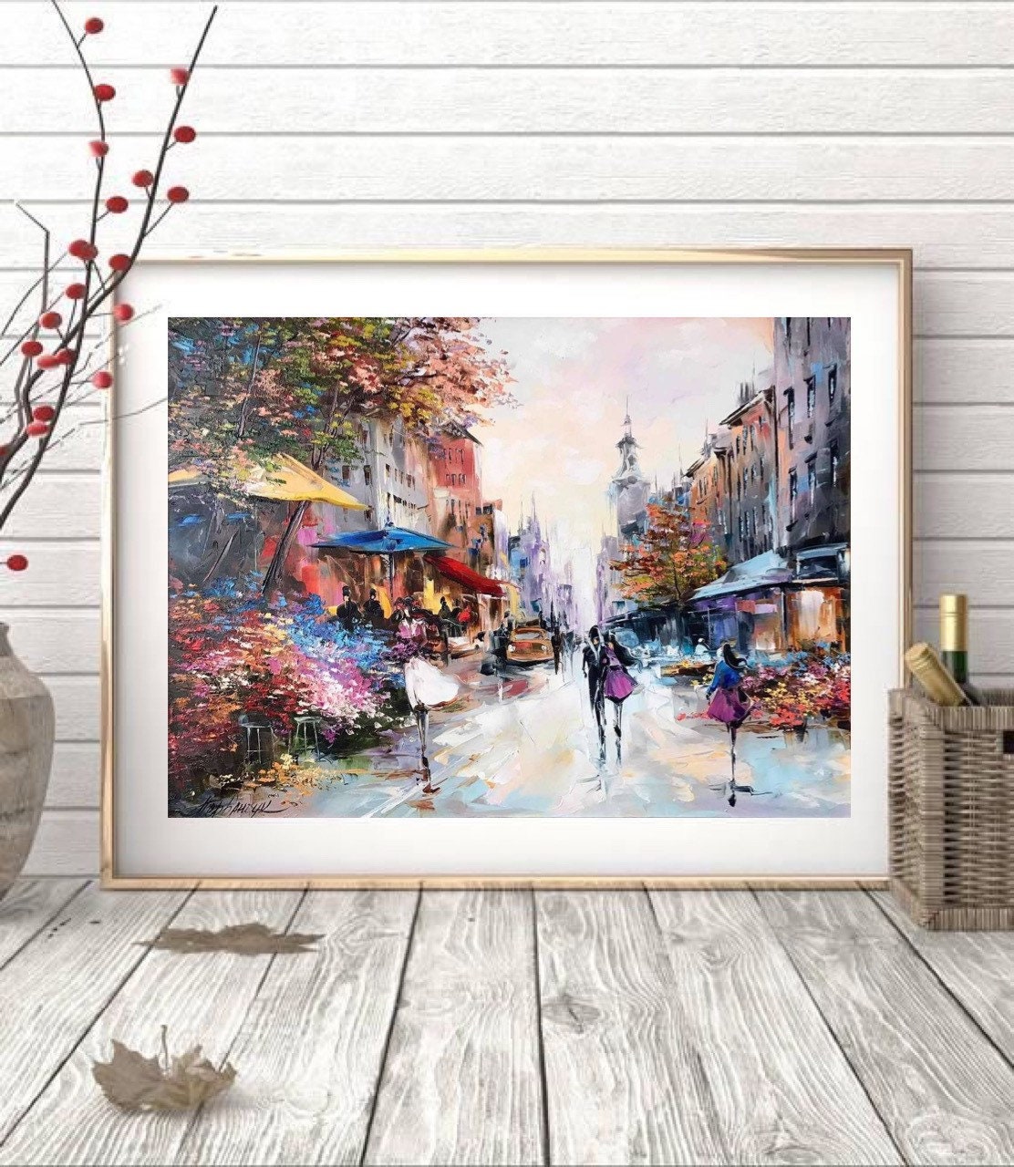 Paris Cityscape Painting Print Abstract City Artwork Wall Art Wall ...