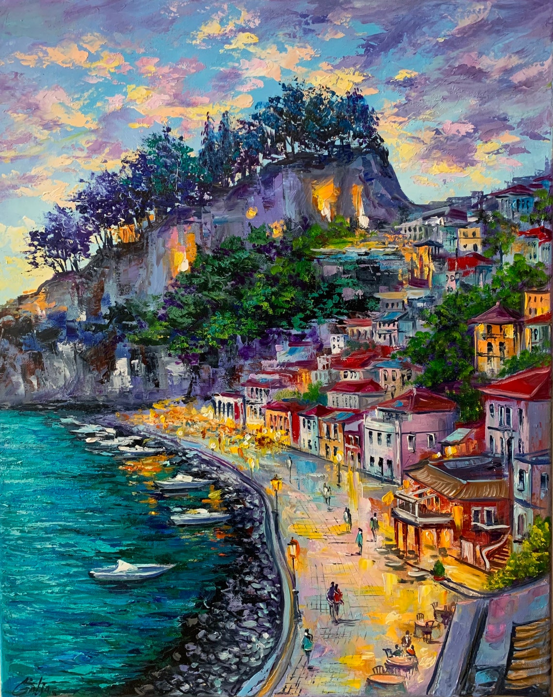 Original Greece Painting Digital File Art Print Greece Wall Art Nature ...