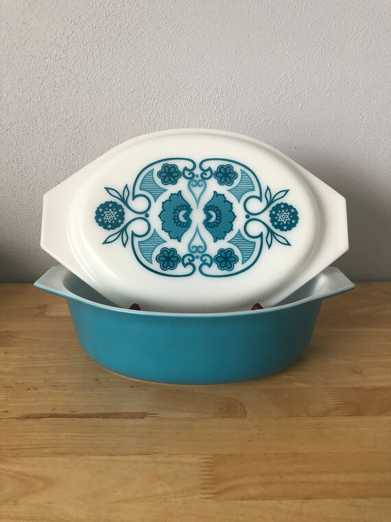 Vintage Pyrex Horizon Blue 045 Oval Casserole Dish With - Etsy