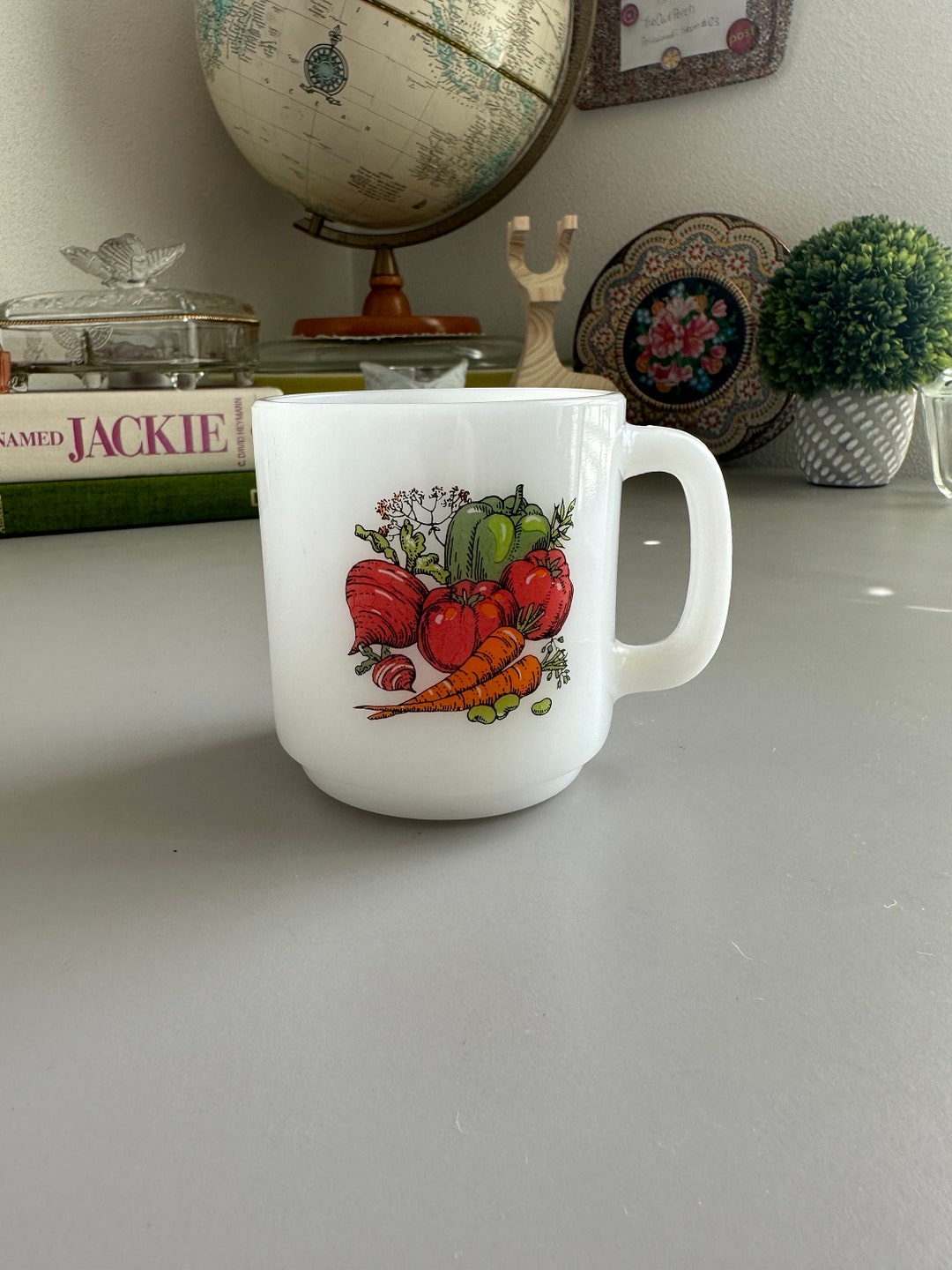 Glasbake Vegetable Veggie Milk Glass Mug - Etsy