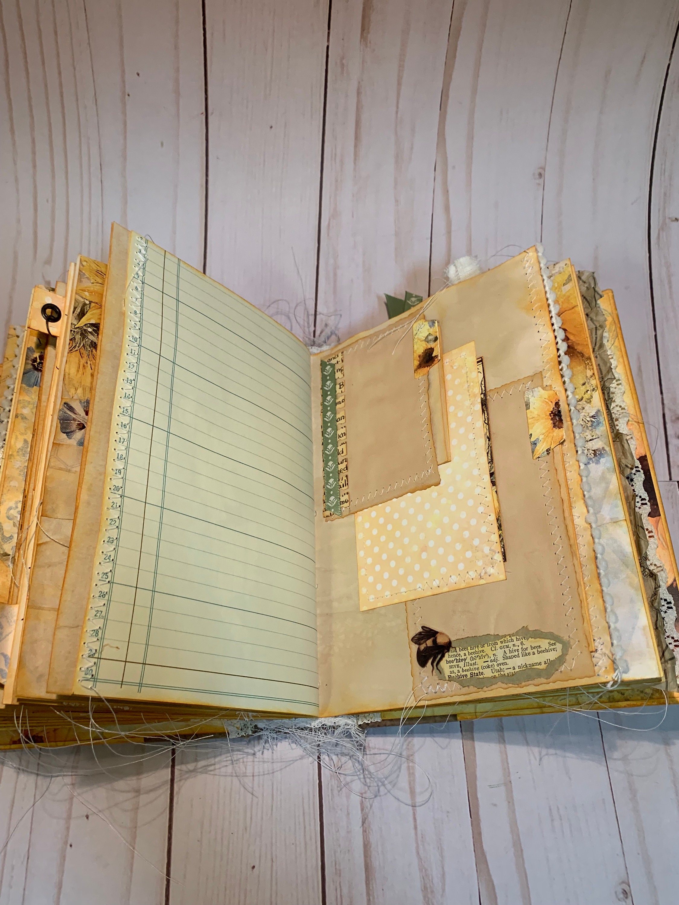 Darling Bee Handcrafted Junk Journal. One of a Kind Journal. - Etsy
