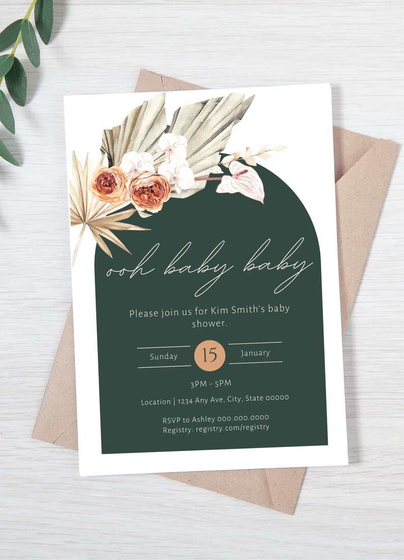 Classic Modern Baby Shower Invitation, Neutral Tones, Customizable - Etsy