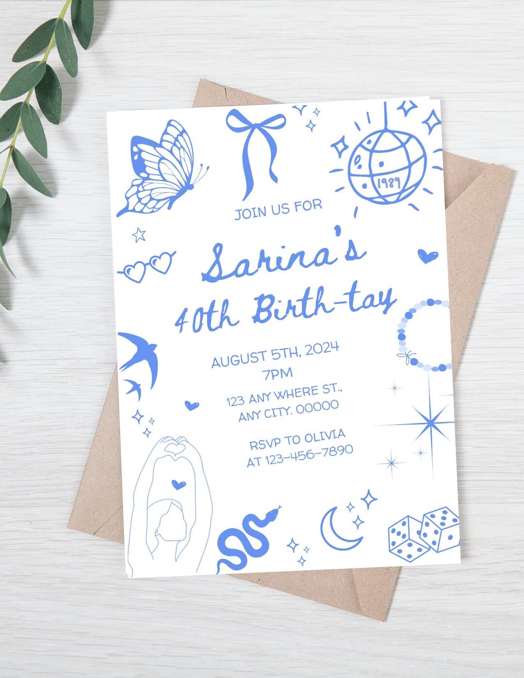 Taylor Inspired Birth-tay Party Invitation - Etsy