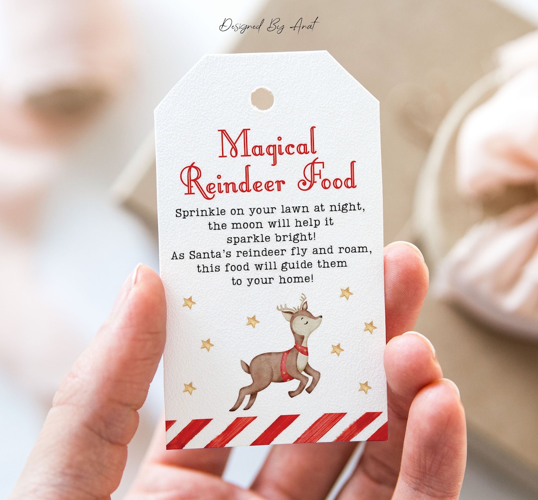Magical Reindeer Food Christmas Eve Tag Printable Christmas - Etsy