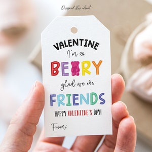 Valentine I'm so Beary Glad We Are Friends Tag, Printable Happy ...