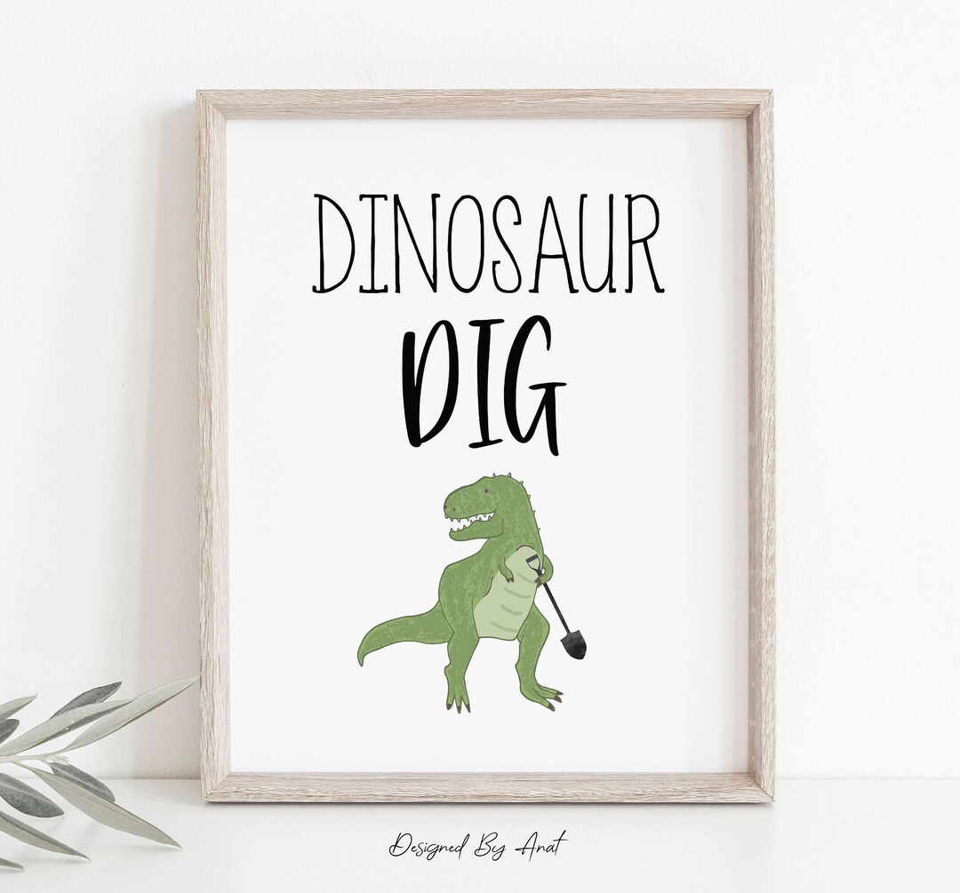 Dinosaur Dig Sign Dinosaur Fossil Dig Table Sign Printable - Etsy