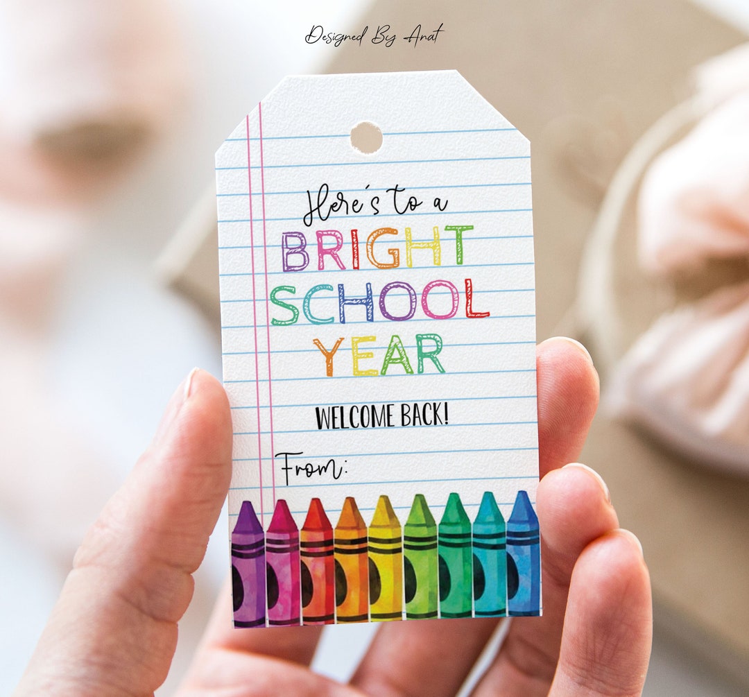 Here's to a Bright School Year Welcome Back Tag Printable - Etsy
