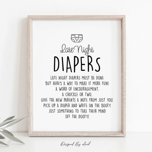 Late Night Diapers Cards Etsy