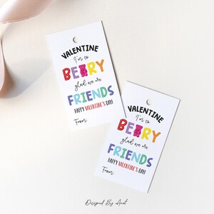 Valentine I'm so Beary Glad We Are Friends Tag, Printable Happy ...
