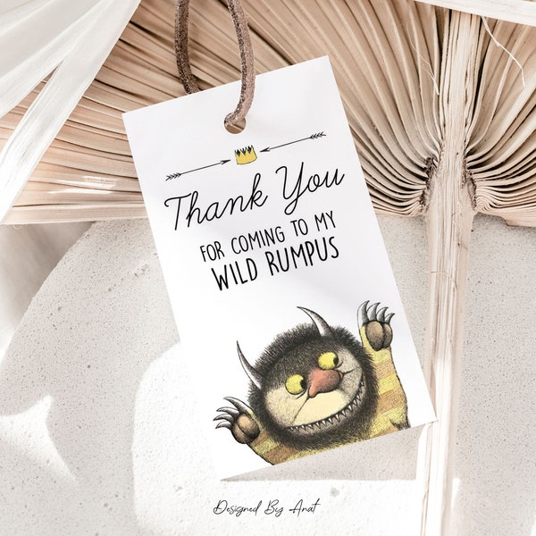 Where the Wild Things Are Thank You Tags for Shower - Etsy