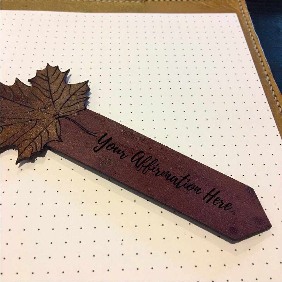 Customizable Maple Leaf Leather Bookmark Book Accessories - Etsy
