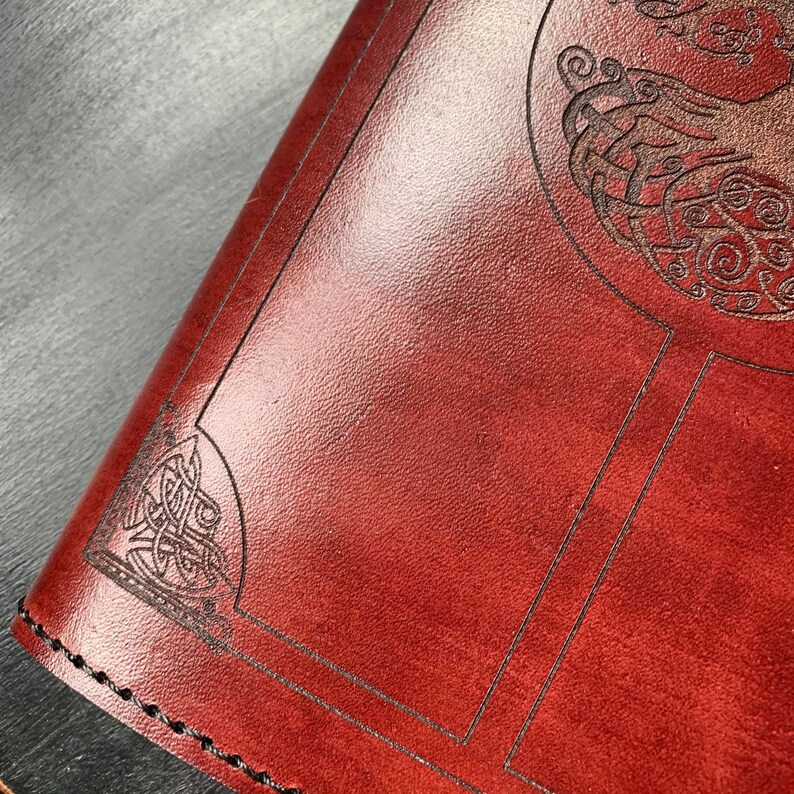 Leather Journal Cover Celtic Tree of Life Customizable | Etsy