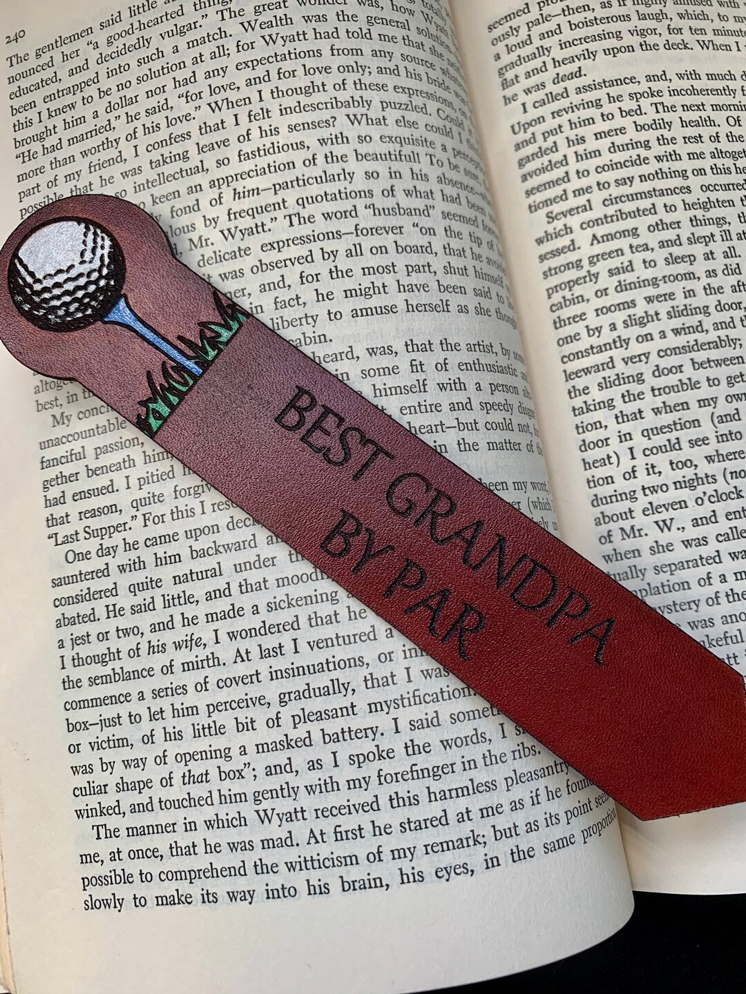 Best Father/grandpa/papa by Par Leather Bookmark With Custom Text - Etsy