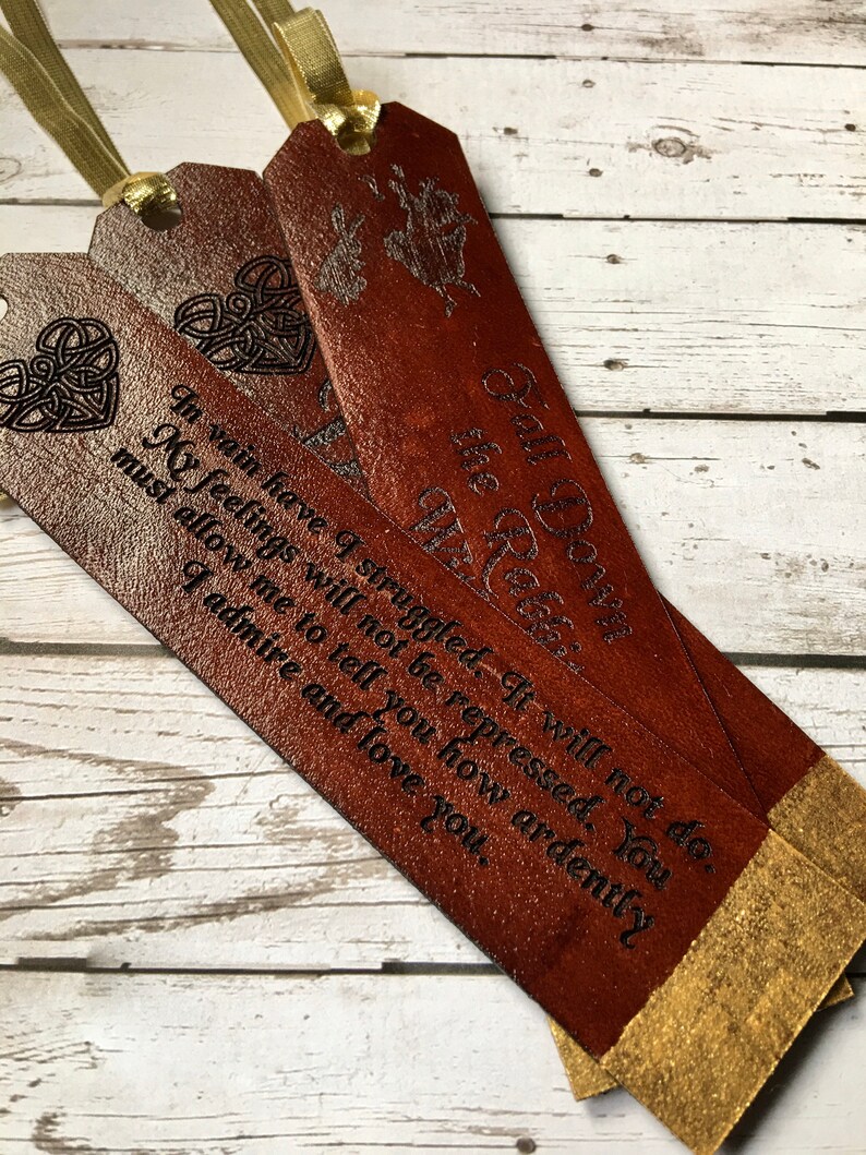 Valentines Day Customizable Leather Bookmark Valentines Card | Etsy