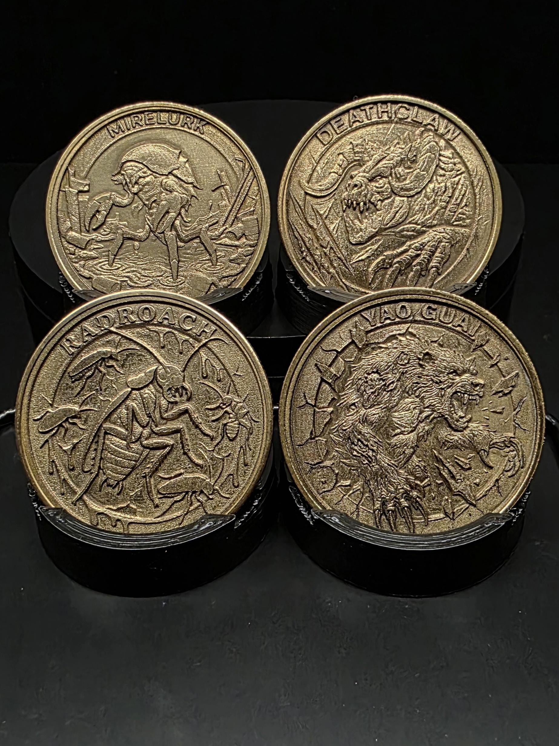 Fallout Wasteland Creatures Series 1 Brass Challenge Coins | Deathclaw ...