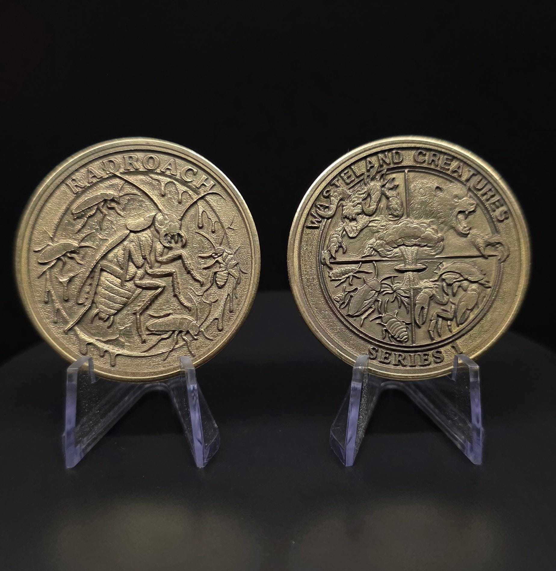 Fallout Wasteland Creatures Series 1 Brass Challenge Coins | Deathclaw ...