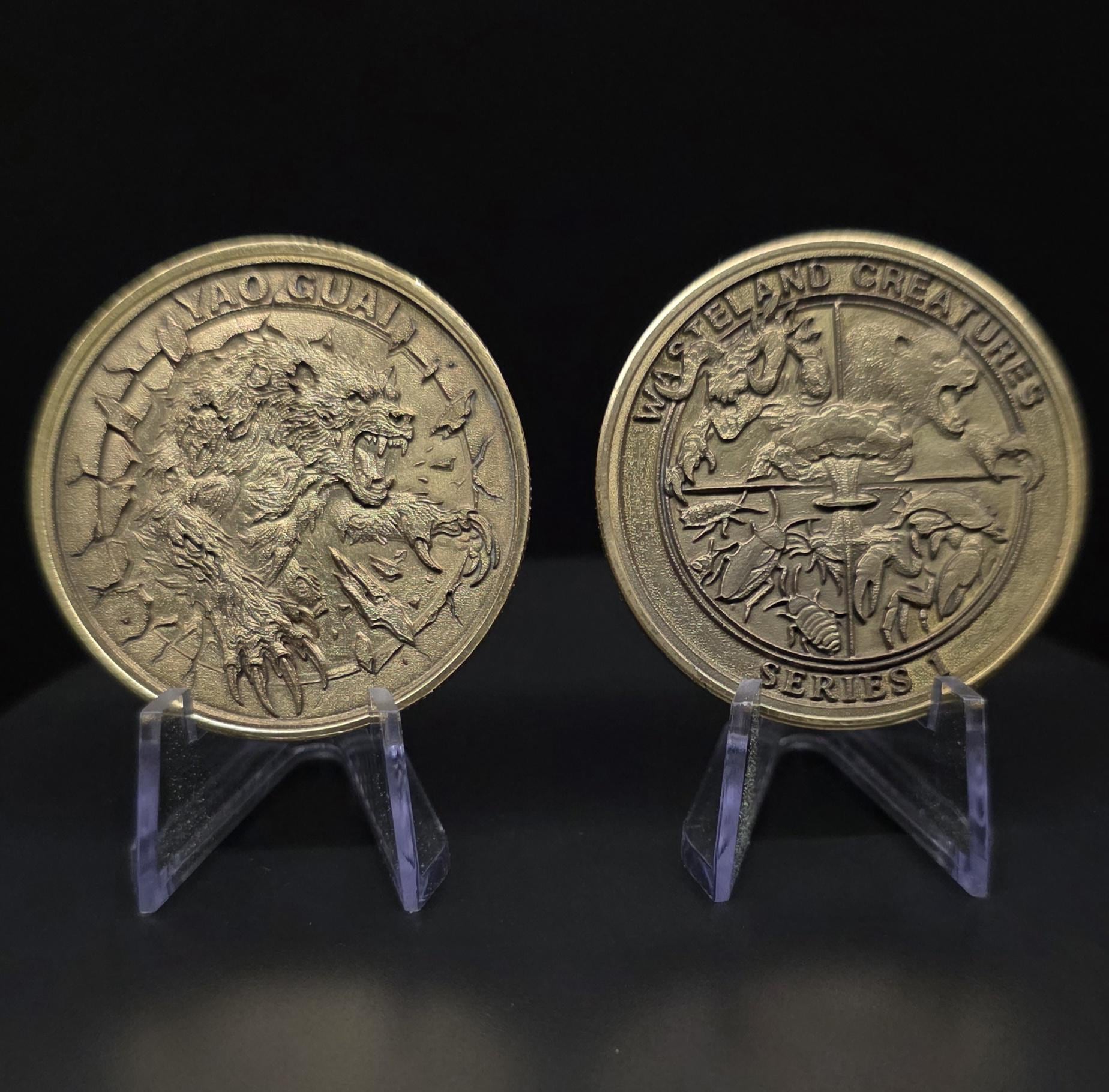 Fallout Wasteland Creatures Series 1 Brass Challenge Coins | Deathclaw ...