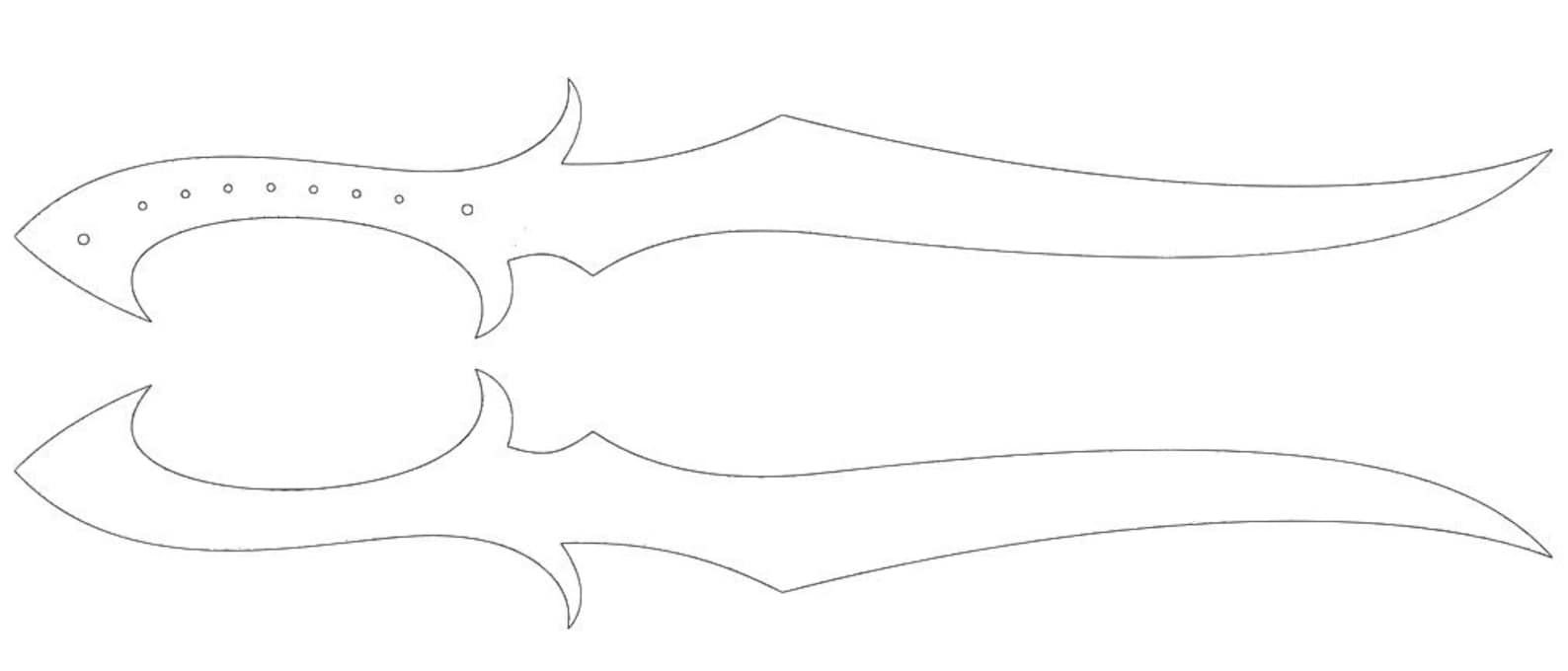 Fantasy Sword Outline Template - Etsy