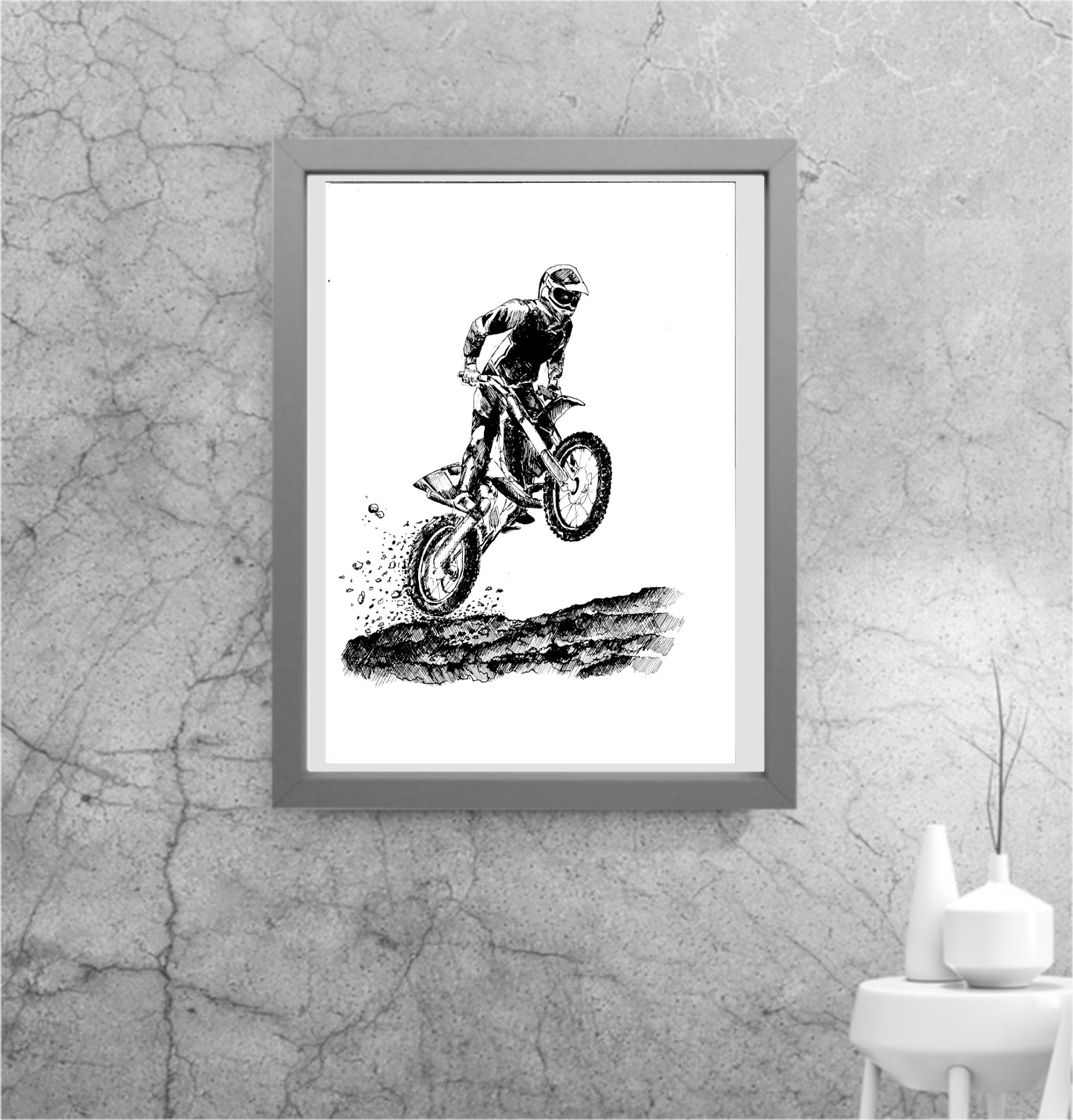 Motorcycle Motocross Poster - Etsy