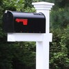 Mailbox With White Vinyl Post, Decorative Base, and Federation Style ...