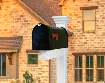 White Mailbox With White Vinyl Post Standard Base and | Etsy