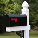 Mailbox With White Vinyl Post, Decorative Base, Gothic Style Cap and ...