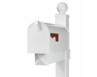 Mailbox With White Vinyl Post Ball Style Cap and Standard | Etsy