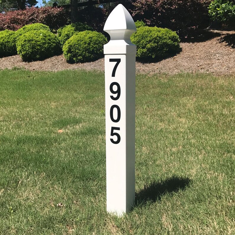 White Address Marker With Customized Black House Numbers 32 - Etsy