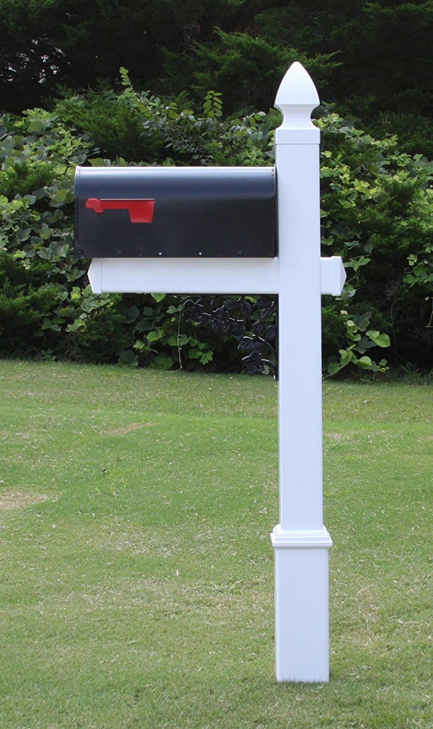 Mailbox With White Vinyl Post Decorative Base Gothic Style - Etsy