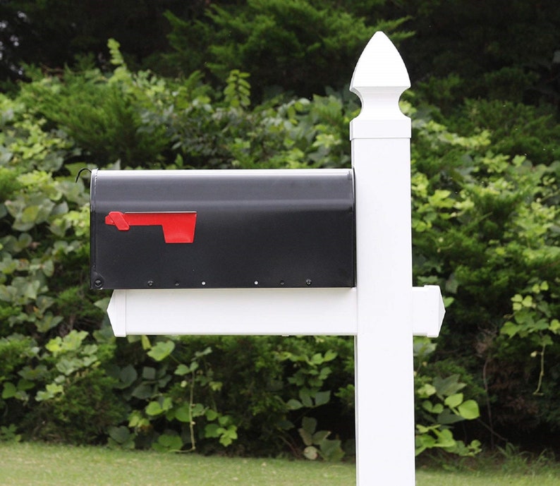 Mailbox With White Vinyl Post Decorative Base and Gothic - Etsy
