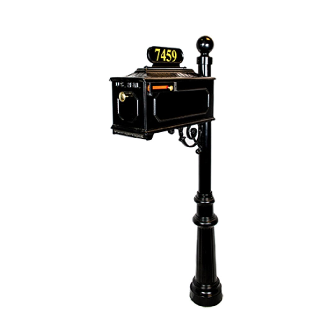 Mailbox & Post System – Black Rust Resistant Mailbox – Includes Address ...