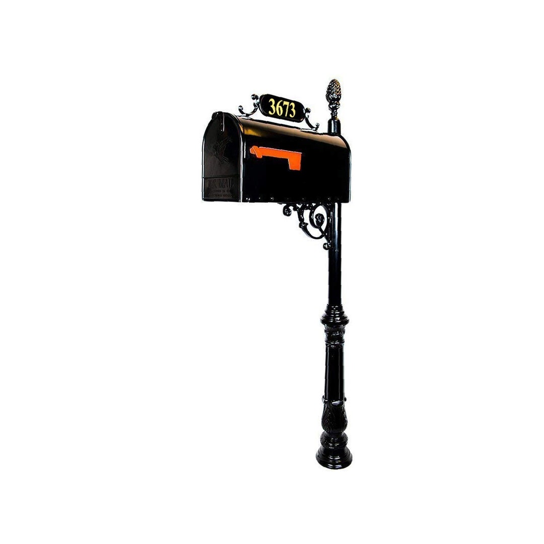 Black Rust Resistant Mailbox and Post System – Pineapple Finial ...
