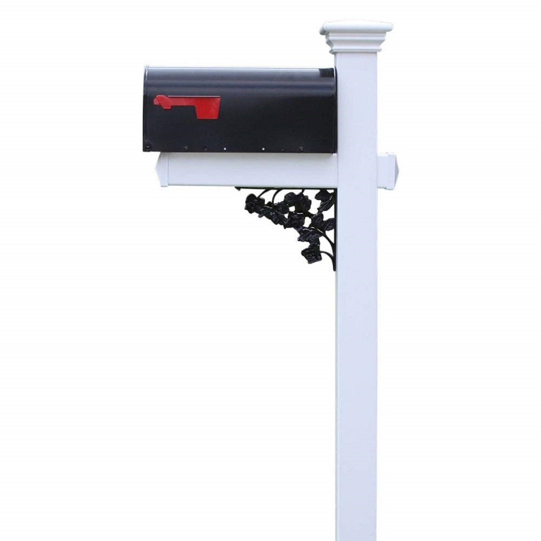 Mailbox With White Vinyl Post, Federation Style Cap, Standard Base, and ...