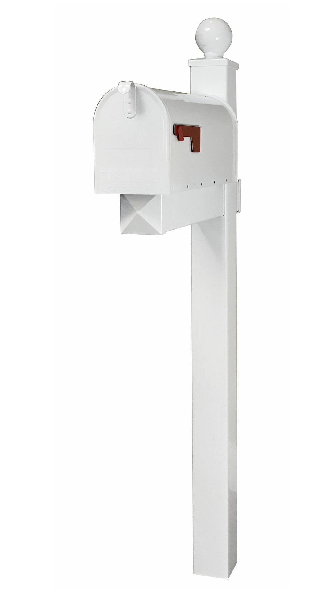 White Mailbox With White Vinyl Post, and Ball Style Cap - Etsy