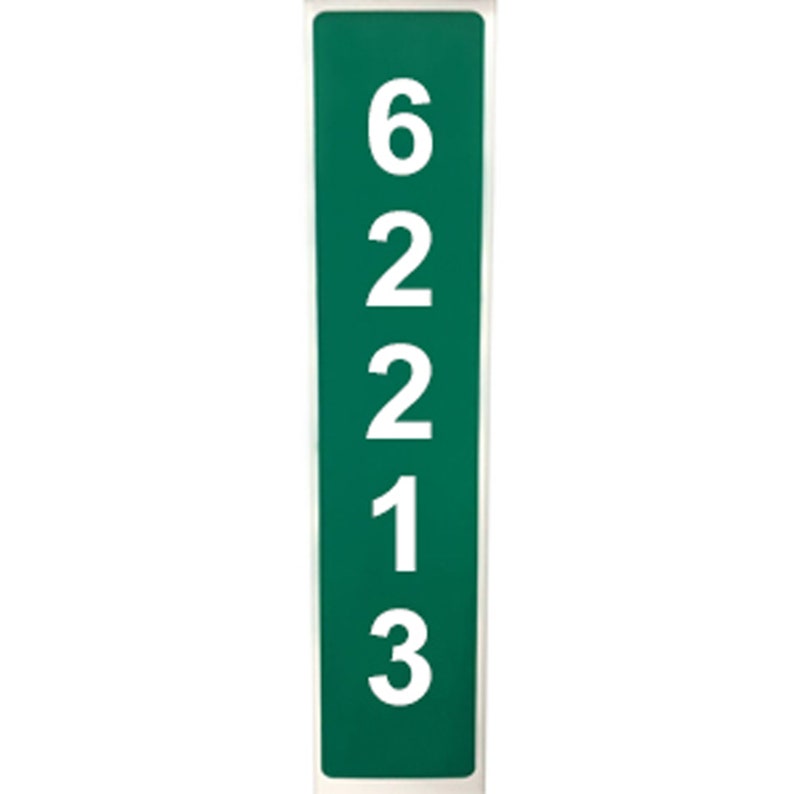 White Address Post With Green Reflective Numbers - 32” Tall Address ...