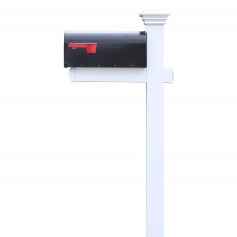 Mailbox With White Vinyl Post Standard Base and Federation | Etsy