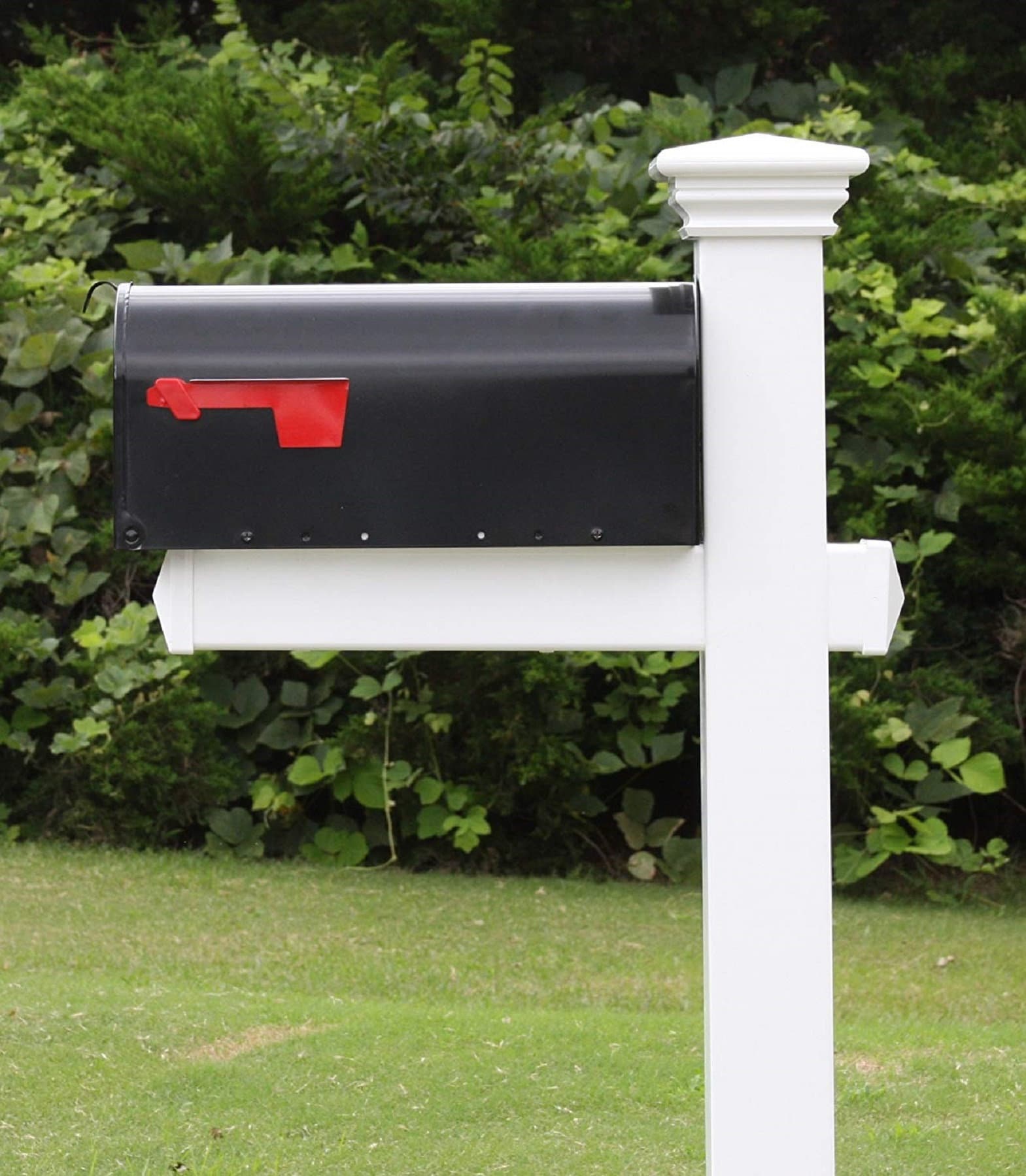 Mailbox With White Vinyl Post Decorative Base and Federation | Etsy