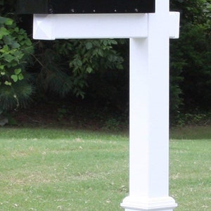 Mailbox With White Vinyl Post, Decorative Base, and New England Style ...