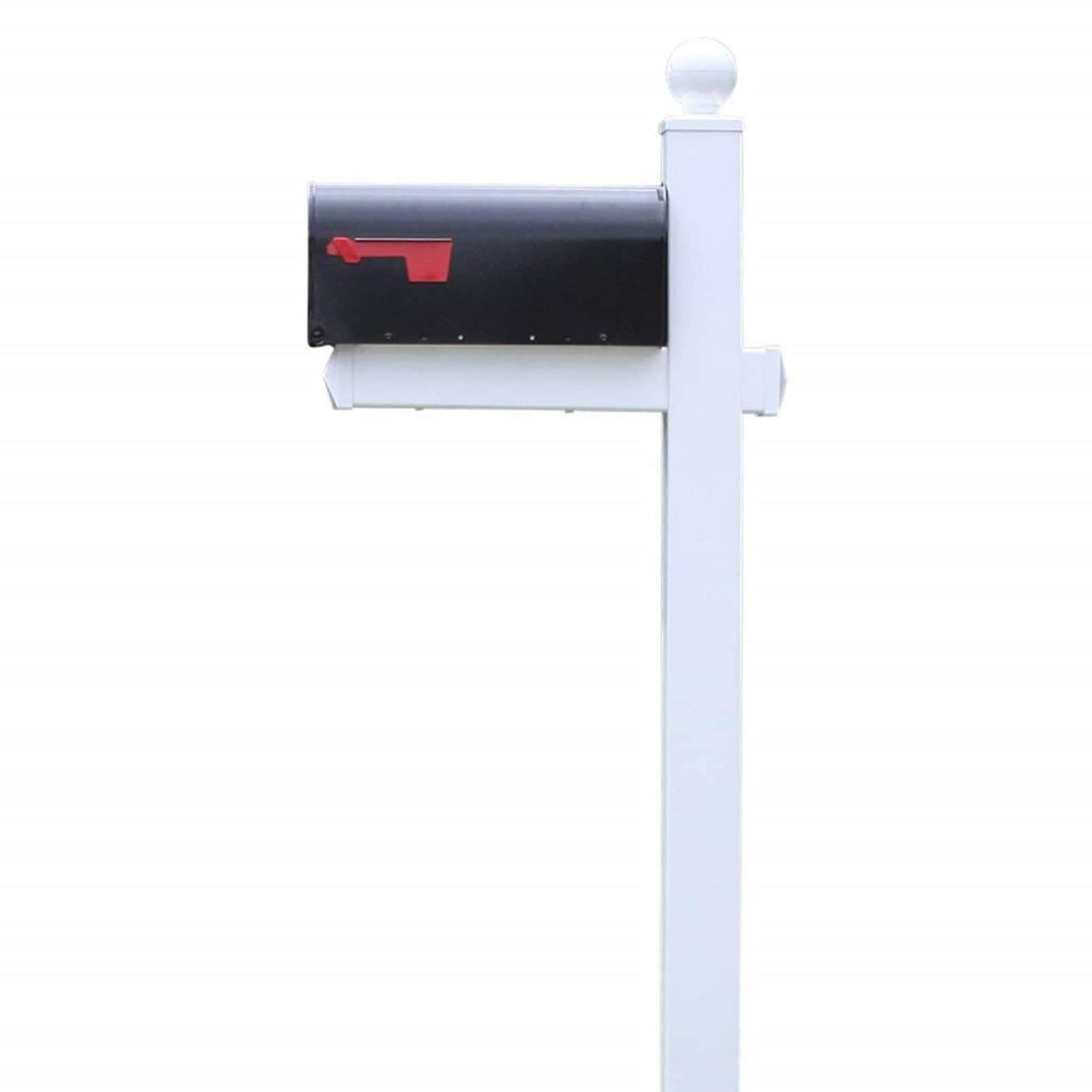 Mailbox With White Vinyl Post, Ball Style Cap and Standard Base - Etsy