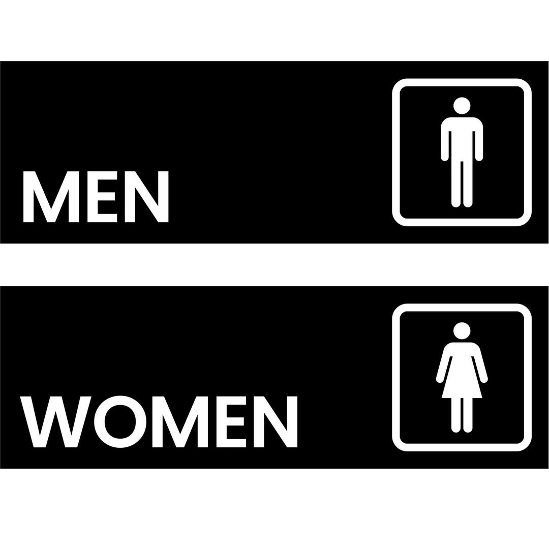 Pair of Bathroom Signs - Men and Women - Metal Signs for Home or ...