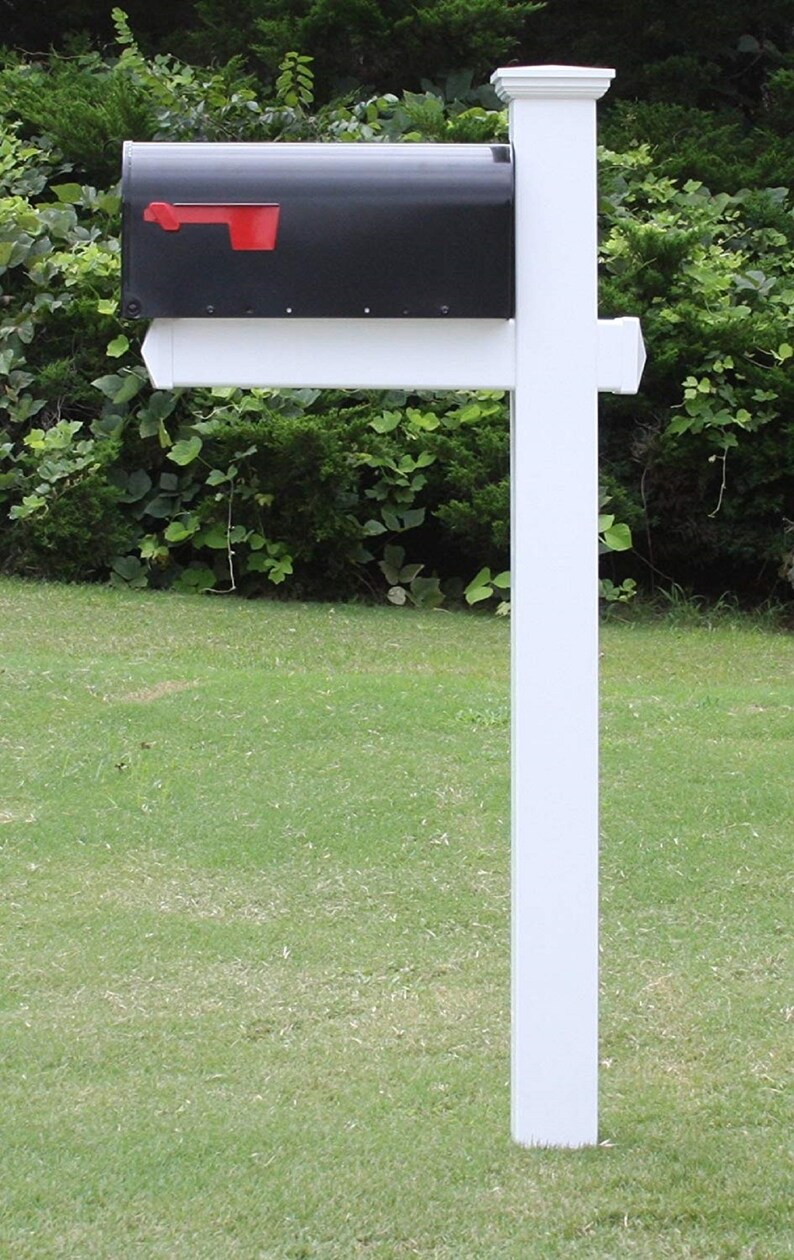 Mailbox With White Vinyl Post Standard Base and New England | Etsy