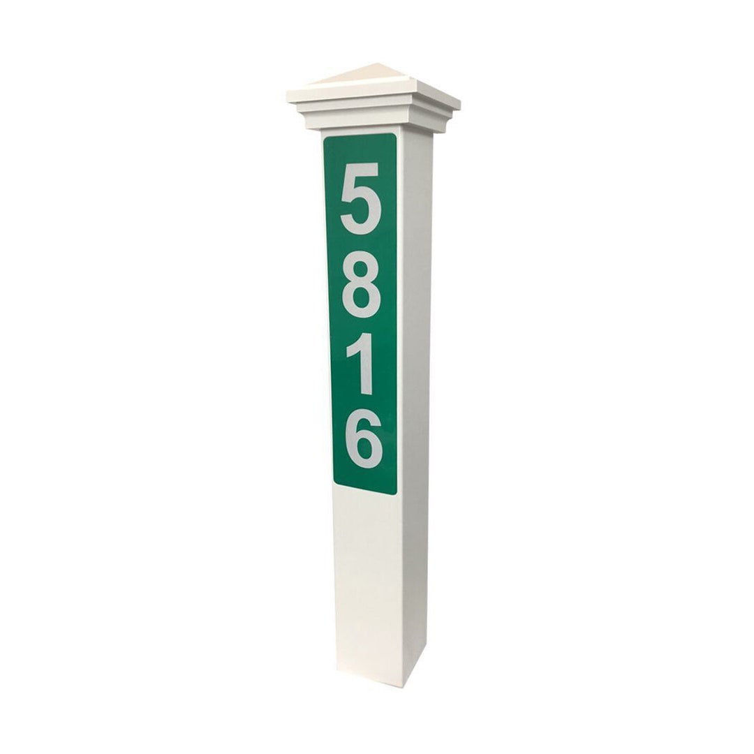 Reflective Green Number White Address Post - 32