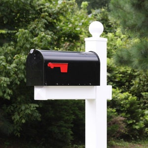 Mailbox With White Vinyl Post, Ball Style Cap and Standard Base - Etsy
