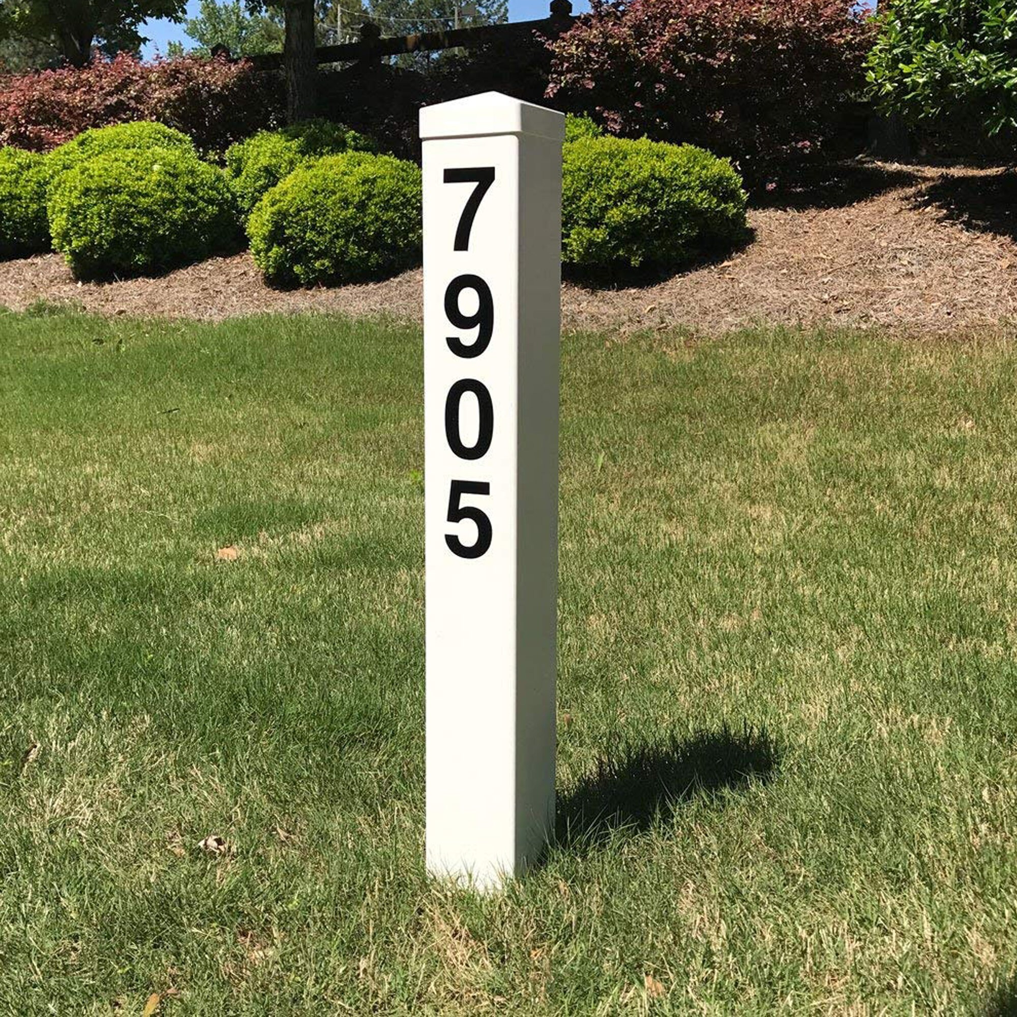 White Address Post With Black Customized Street Numbers 32 | Etsy